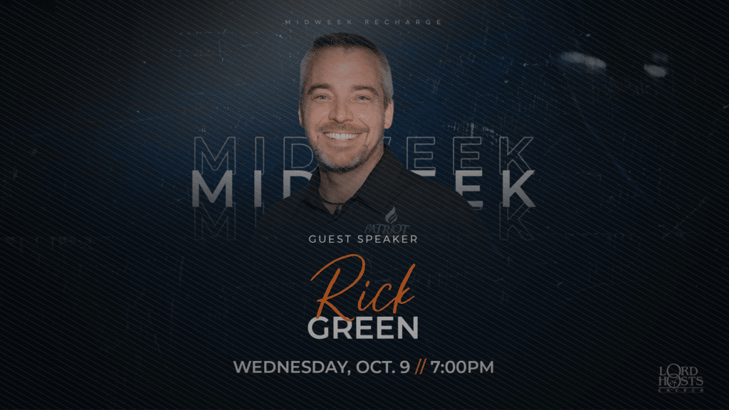 Guest Speaker Rick Green Oct 9! - Hank + Brenda